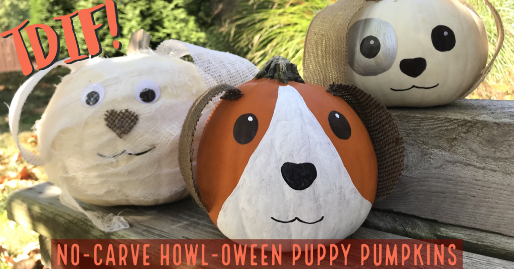 DIY No-Carve Howl-oween Puppy Pumpkins - We Heart Hounds
