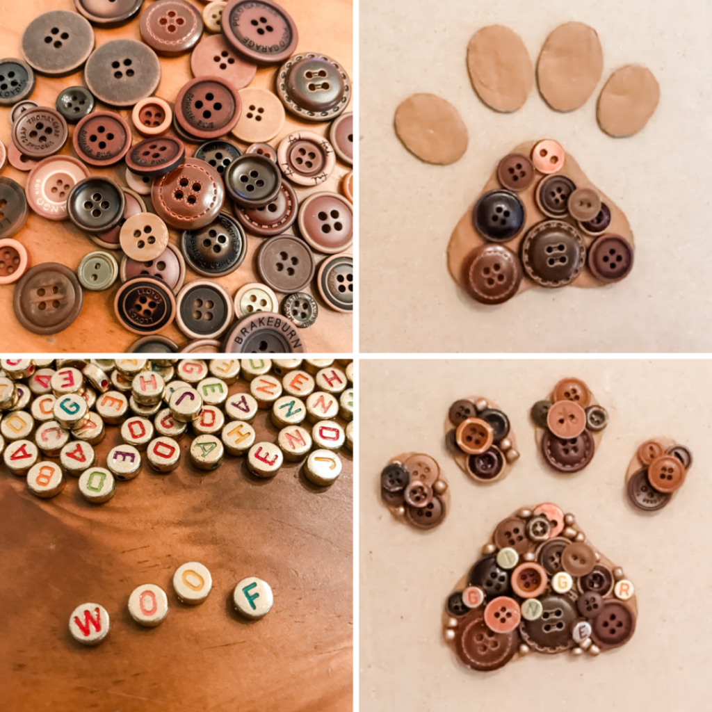 DIY Pawprint Button Art