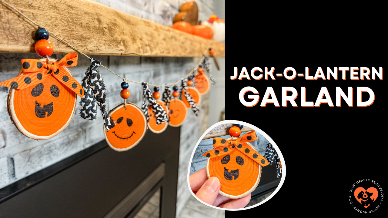 Wood Slice Jack-o-Lantern Garland DIY