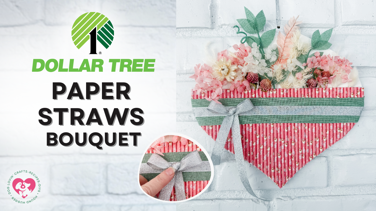 Dollar Tree DIY Paper Straws Christmas Bouquet